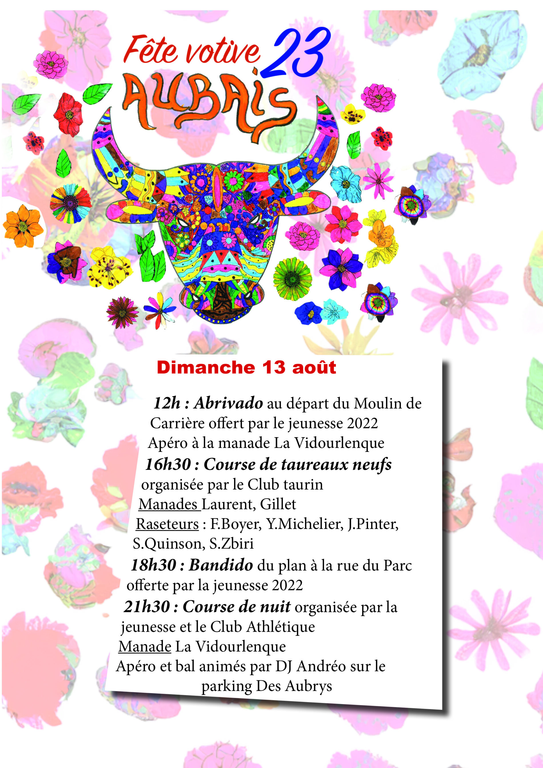 Programme du dimanche 13 août 2023 - Aubais